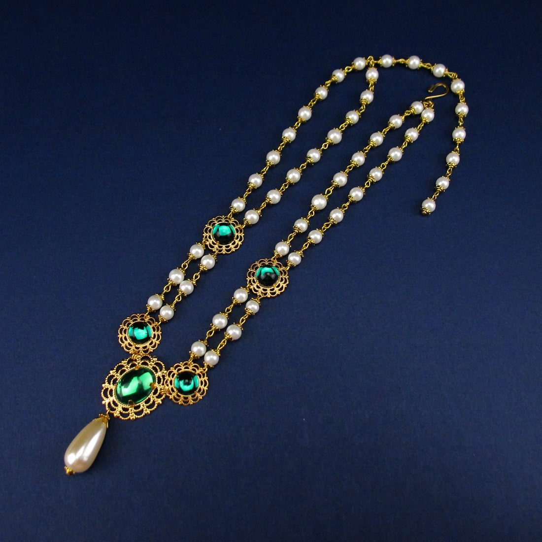 Renaissance Wedding Necklace-Milady Pauline pearl green gold – Many ...